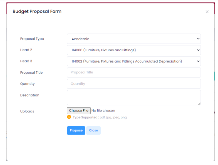 Home - How do a staff submit new budget proposal