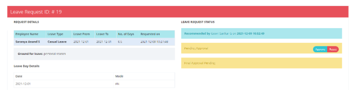 How do a HOD approve leave requests